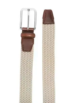 BOSS Engraved-logo Woven Belt - Neutrals
