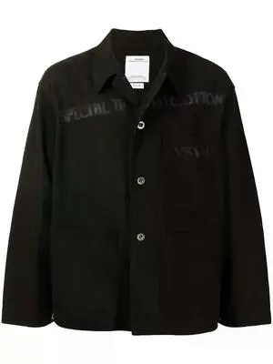 Visvim Logo-print Crinkle-effect Shirt Jacket