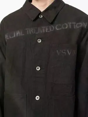 Visvim Logo-print Crinkle-effect Shirt Jacket