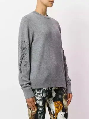 BARRIE Romantic Timeless Cashmere Round Neck Pullover - Grey
