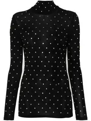 Rabanne Gem-embellished High-neck Top