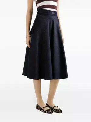 Dolce & Gabbana Logo-plaque Midi Skirt