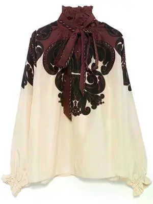 La DoubleJ Cerere Printed Silk Blouse