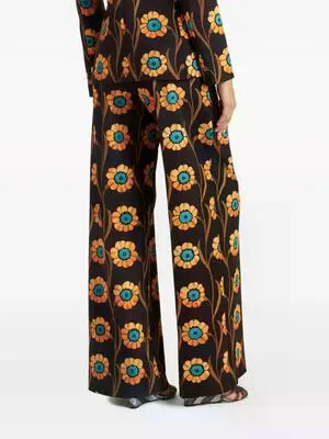 La DoubleJ La Comasca Floral-print Palazzo Trousers