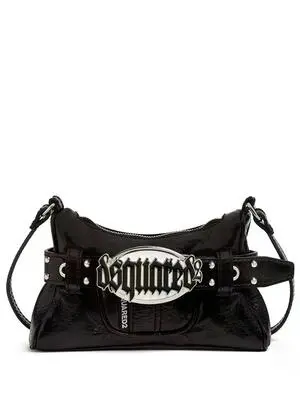 Dsquared2 Gothic Leather Shoulder Bag - Black