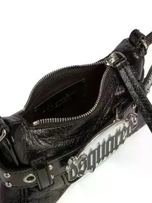 Dsquared2 Gothic Leather Shoulder Bag - Black