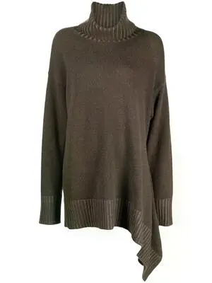 ZIGGY CHEN Roll-neck Asymmetric Wool Jumper