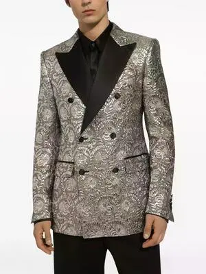 Dolce & Gabbana Satin-lapel Jacquard Blazer