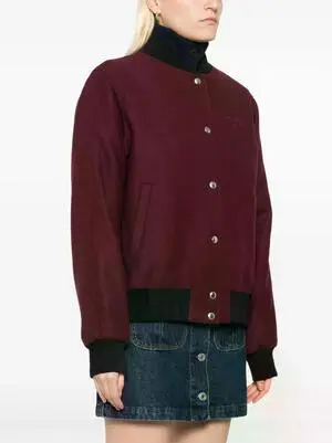 Maison Kitsuné Redstar Wool-blend Teddy Blouson - Red