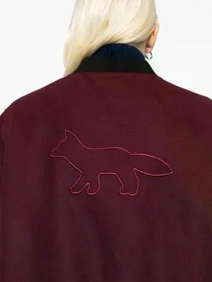 Maison Kitsuné Redstar Wool-blend Teddy Blouson - Red