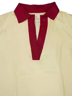 PAULA Diane V-neck Silk Blouse - Neutrals