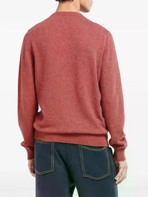 BARRIE B Label Cashmere Jumper - Red