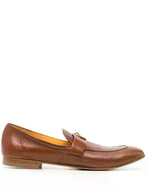 MADISON MAISON Lock Leather Loafers - Brown