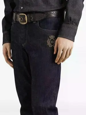 Dolce & Gabbana Logo Appliqué Tapered Jeans