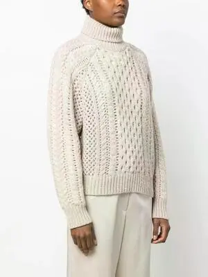 Brunello Cucinelli High-neck Crochet-knit Jumper