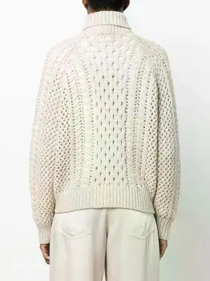 Brunello Cucinelli High-neck Crochet-knit Jumper