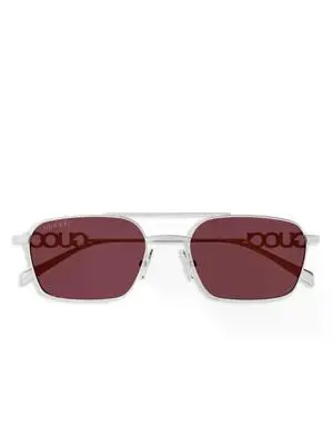 Gucci Logo-lettering Sunglasses - Silver