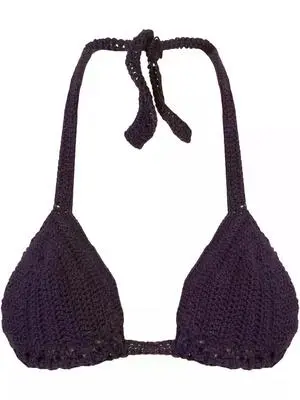 AMIR SLAMA Knit Triangle Bikini Top - Blue