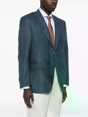 Canali Checked Blazer - Blue