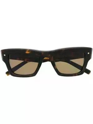 Valentino Garavani Rockstud Square-frame Sunglasses - Brown
