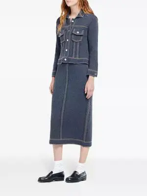 BARRIE Contrast-stitch Knitted Jacket