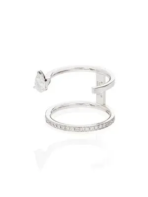REPOSSI Serti Sur Vide 18kt White Gold Diamond Ring - Silver