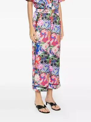 NISSA Cropped Paisley Print Trousers