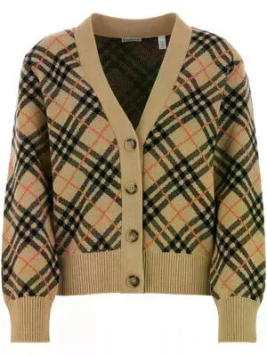 Burberry Checked Cashmere Cardigan