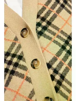 Burberry Checked Cashmere Cardigan