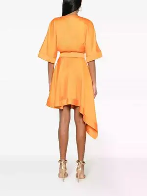 GENNY Belted Asymmetric Midi Dress