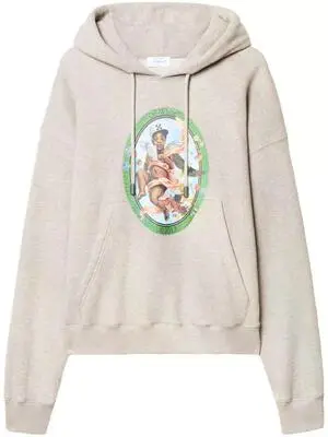 Off-White Fresco-oval Skate Hoodie - Grey