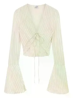 DONDE ESTEBAN Silk Cropped Blouse
