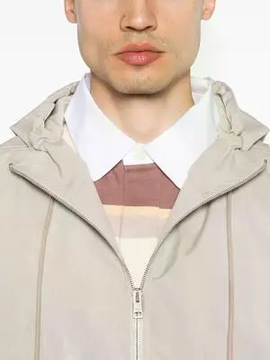 Maison Kitsuné Hooded Windbreaker With Embroidered Logo