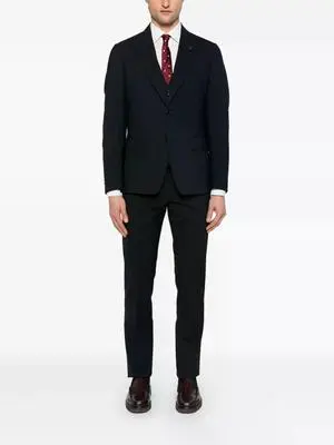 LARDINI Brooch-detail Suit - Blue