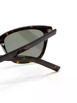 Saint Laurent Tortoiseshell Effect Square Frame Sunglasses