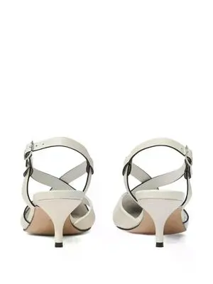 SCAROSSO Leather Slingback Pumps - Neutrals