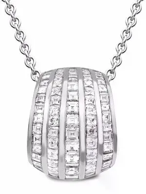 PRAGNELL 18kt White Gold Manhattan Five Row Diamond Pendant Necklace - Silver