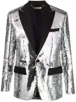 Philipp Plein Sequin-embellished Single-breasted Blazer - Grey