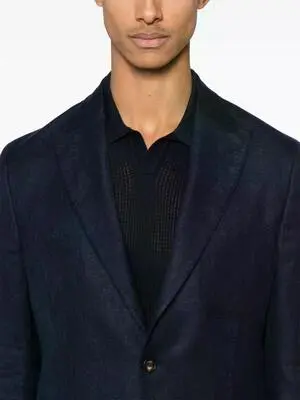Eleventy Interlock-twill Blazer - Blue