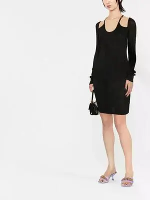 Gcds Cold-shoulder Knitted Dress
