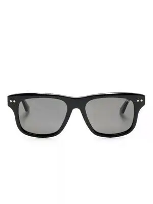 Montblanc Logo-engraved Square-frame Sunglasses - Black