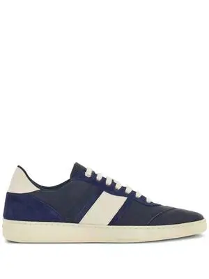 FERRAGAMO Logo-debossed Leather Sneakers - Blue