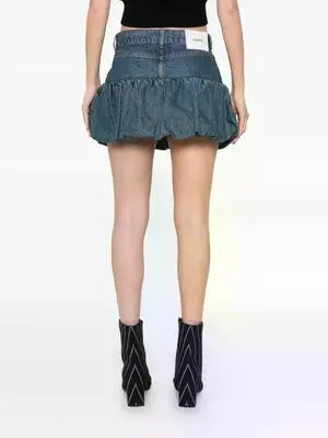 Coperni Gathered-hem Denim Mini Skirt