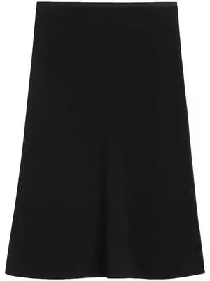 AMI Paris Crepe Midi Skirt - Black