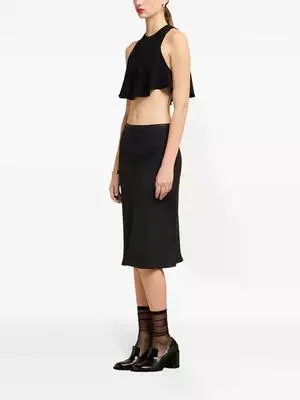AMI Paris Crepe Midi Skirt