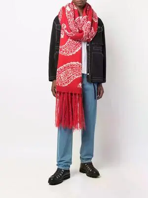 424 Paisley Pattern Scarf - Red