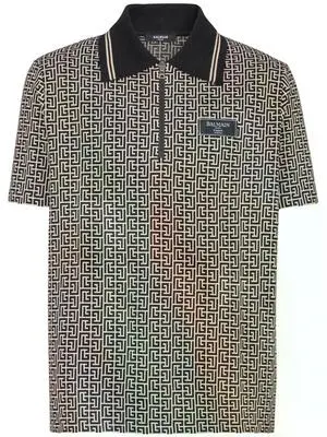 Balmain Labyrinth Jacquard Polo Shirt