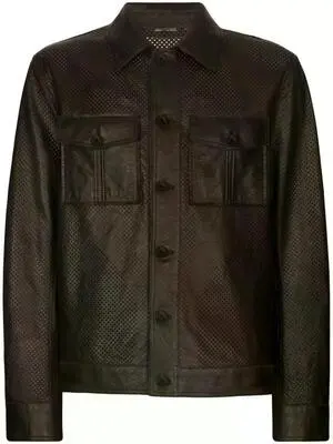 Dolce & Gabbana Perforated Leather Shirt Jacket