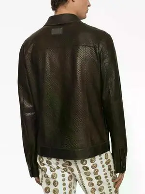 Dolce & Gabbana Perforated Leather Shirt Jacket