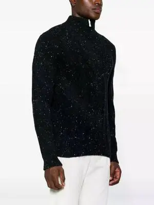 Eleventy Ribbed-knit Half-zip Sweater